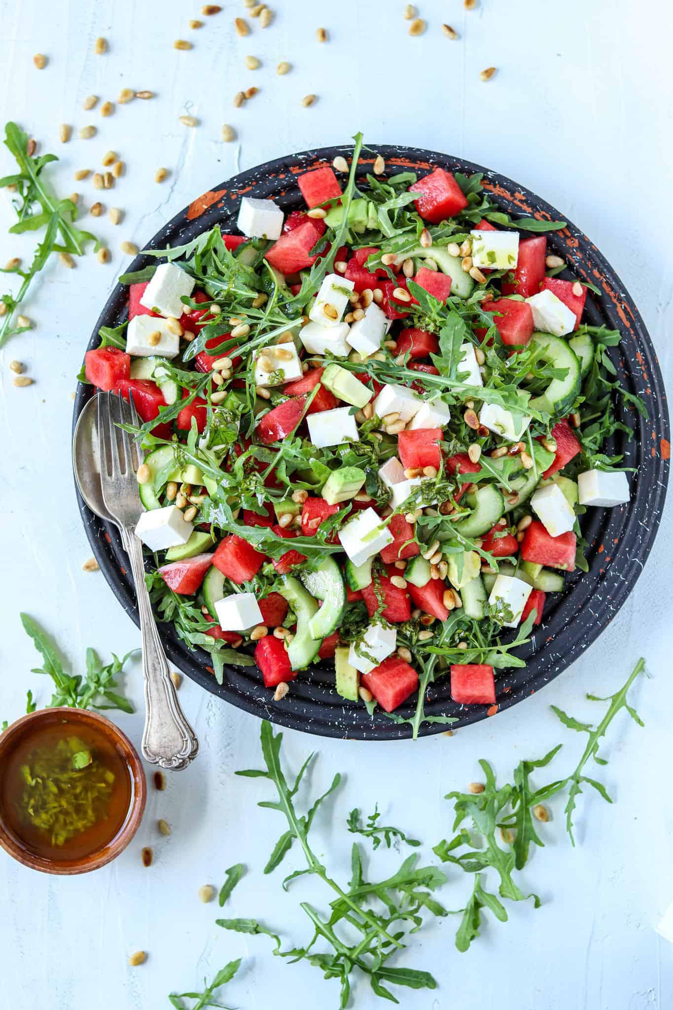 Vandmelon salat med feta - Lækker frisk salat - Gastry.dk